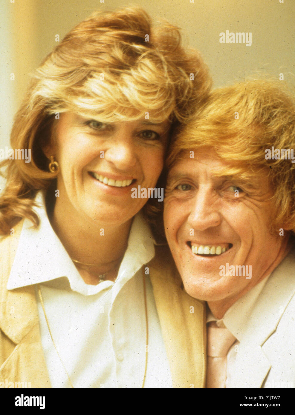 ROD HULL (1935-1999) English comedian about 1995 with his second wife ...