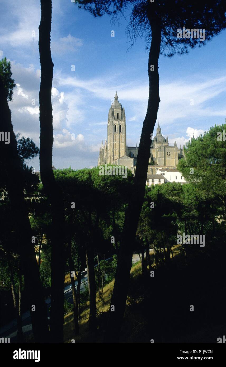 Cathedral (gothic architecture) and landscape Stock Photo - Alamy