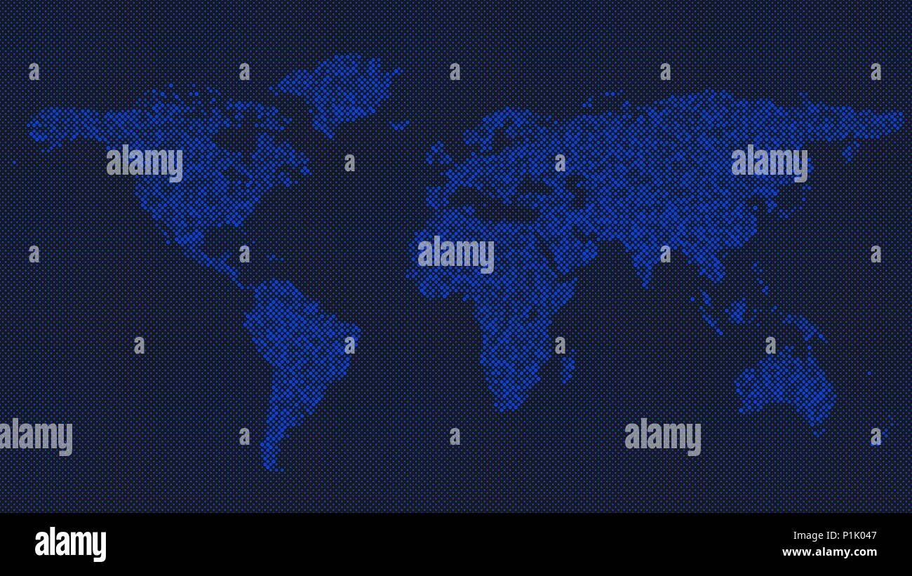 Halftone world map background design from dots Stock Vector Image & Art ...