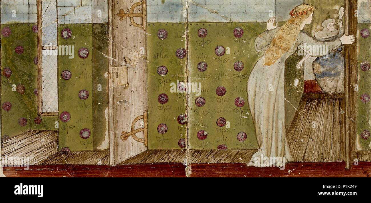 Sixteen tiles form eight illustrations of the 'Briar Rose' tale, 1862 ...