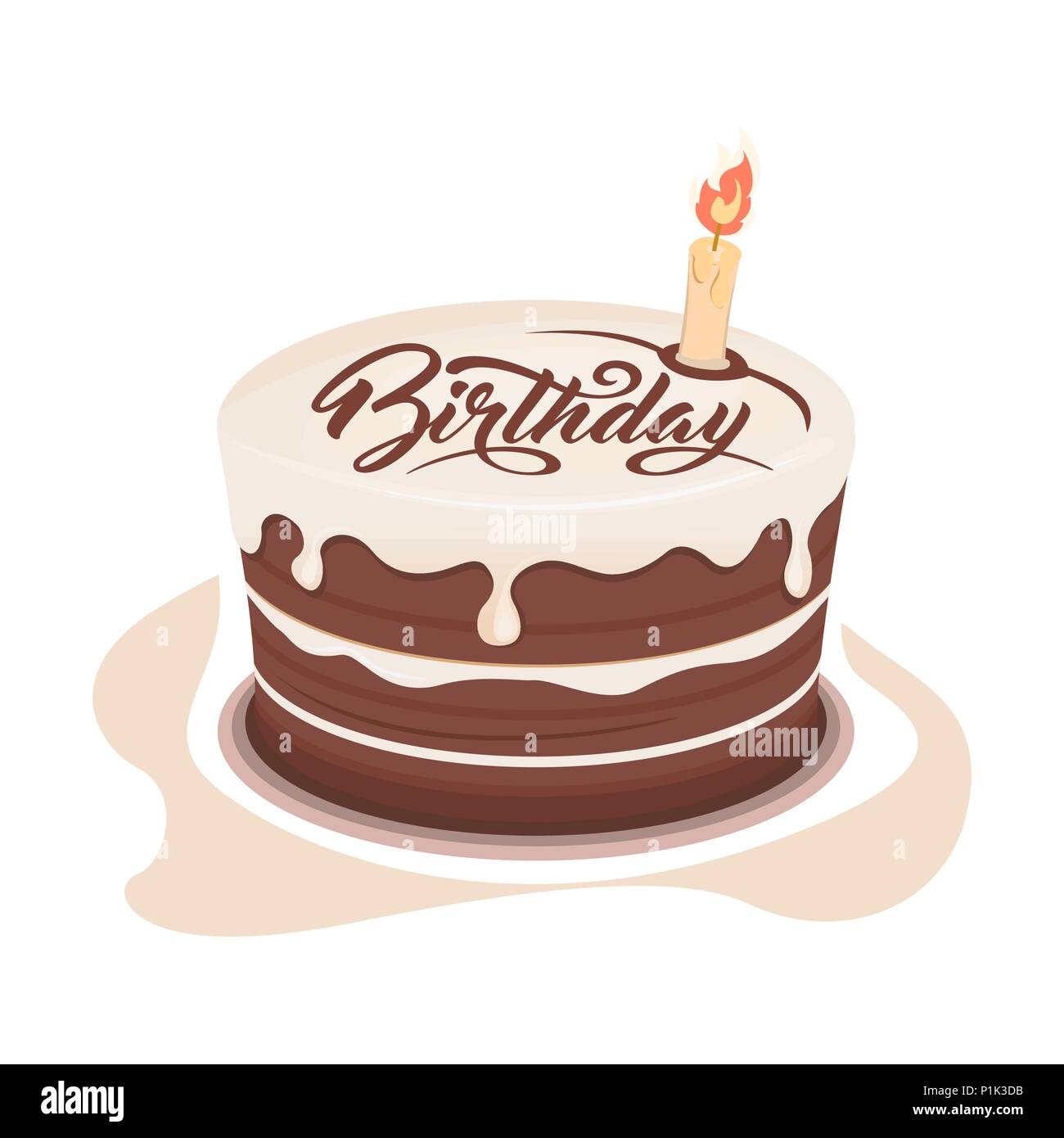 Chocolate birthday cake Stock Vector Image & Art - Alamy
