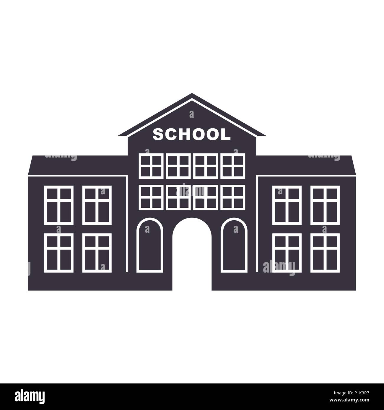 School building design bus Cut Out Stock Images & Pictures - Alamy