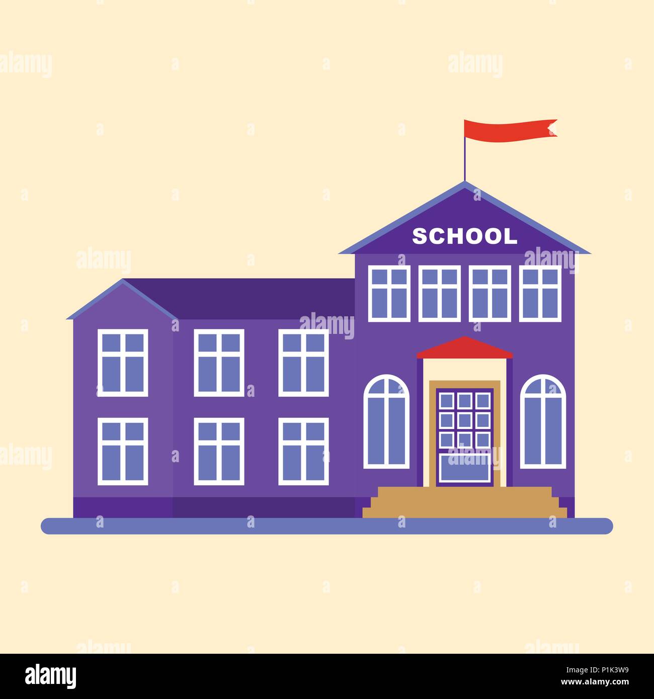 Front entrance high school Stock Vector Images - Alamy