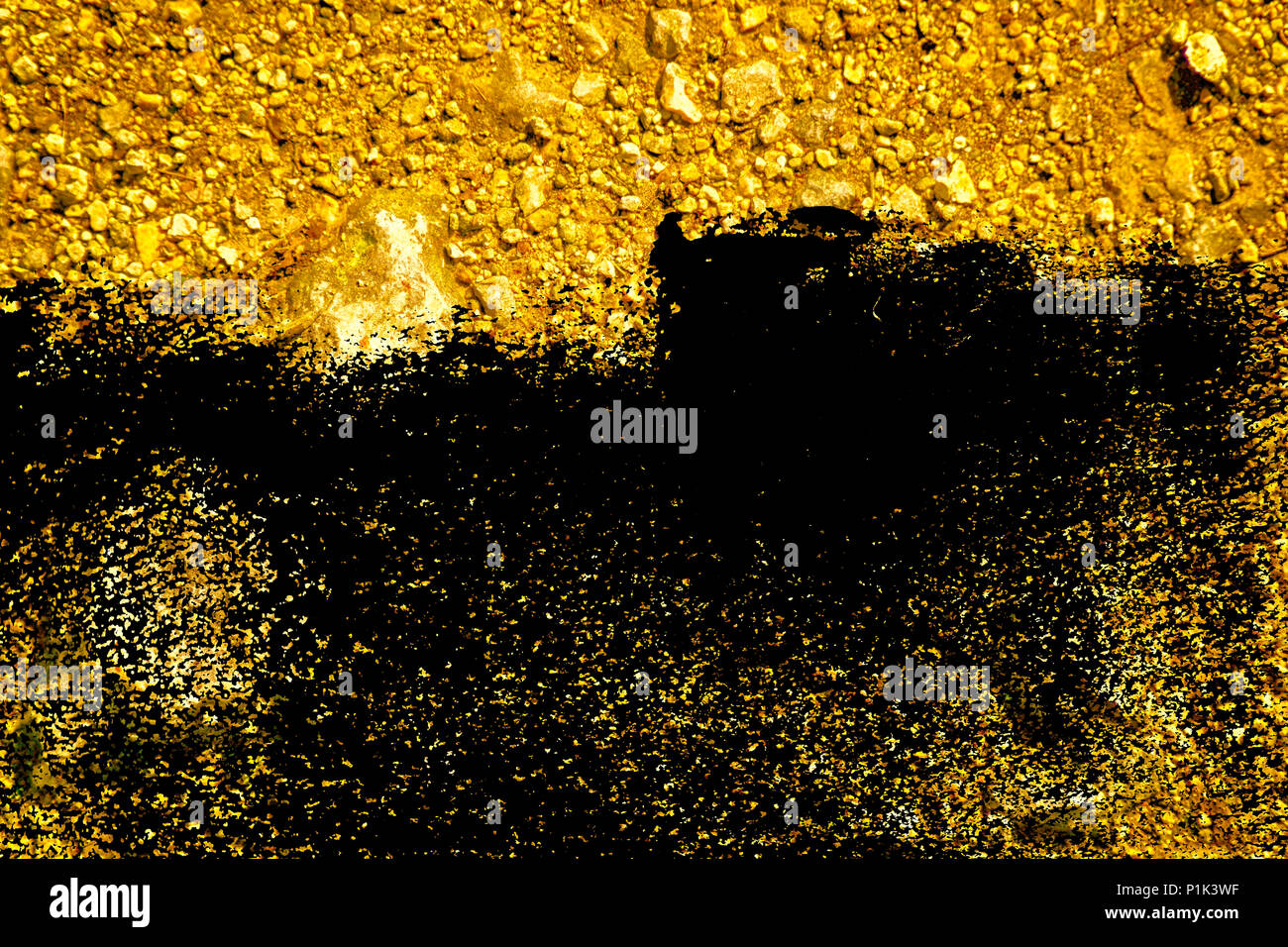 Grunge Ultra yellow Ground like on Mars, land texture, sand surface ...