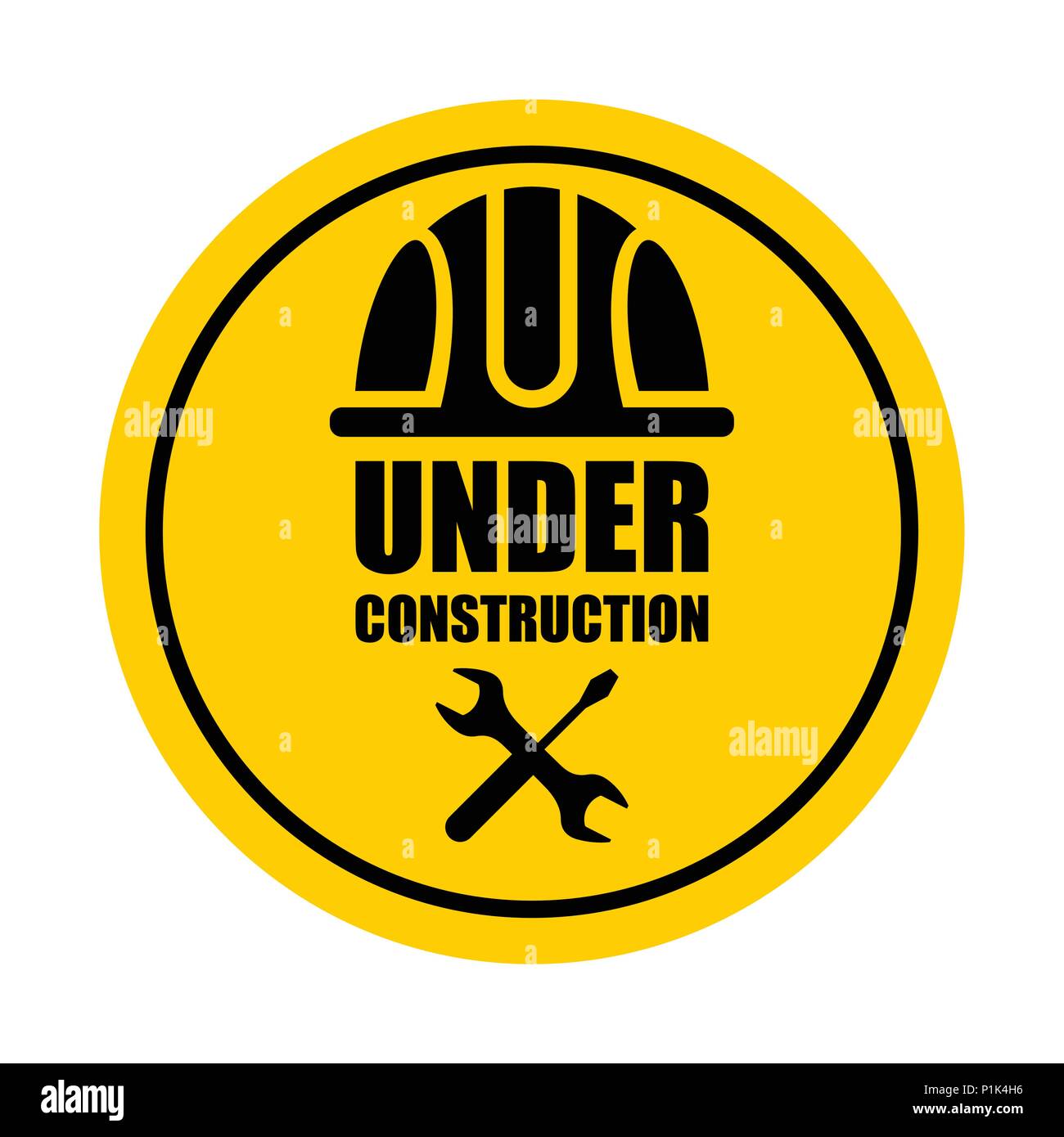 Warning sign under construction Stock Vector Image & Art - Alamy