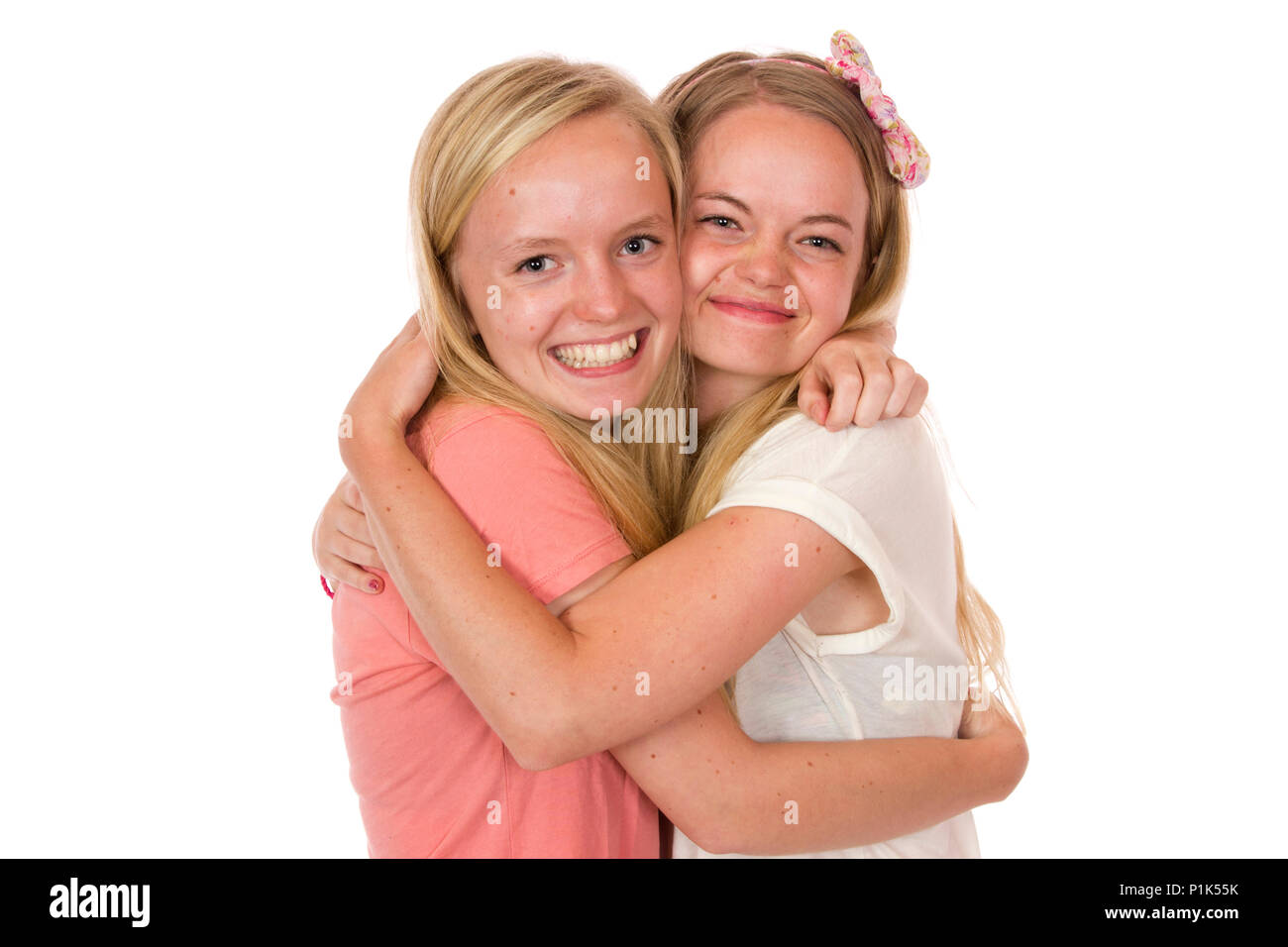Portrait two beautiful sisters smiling hi-res stock photography and ...