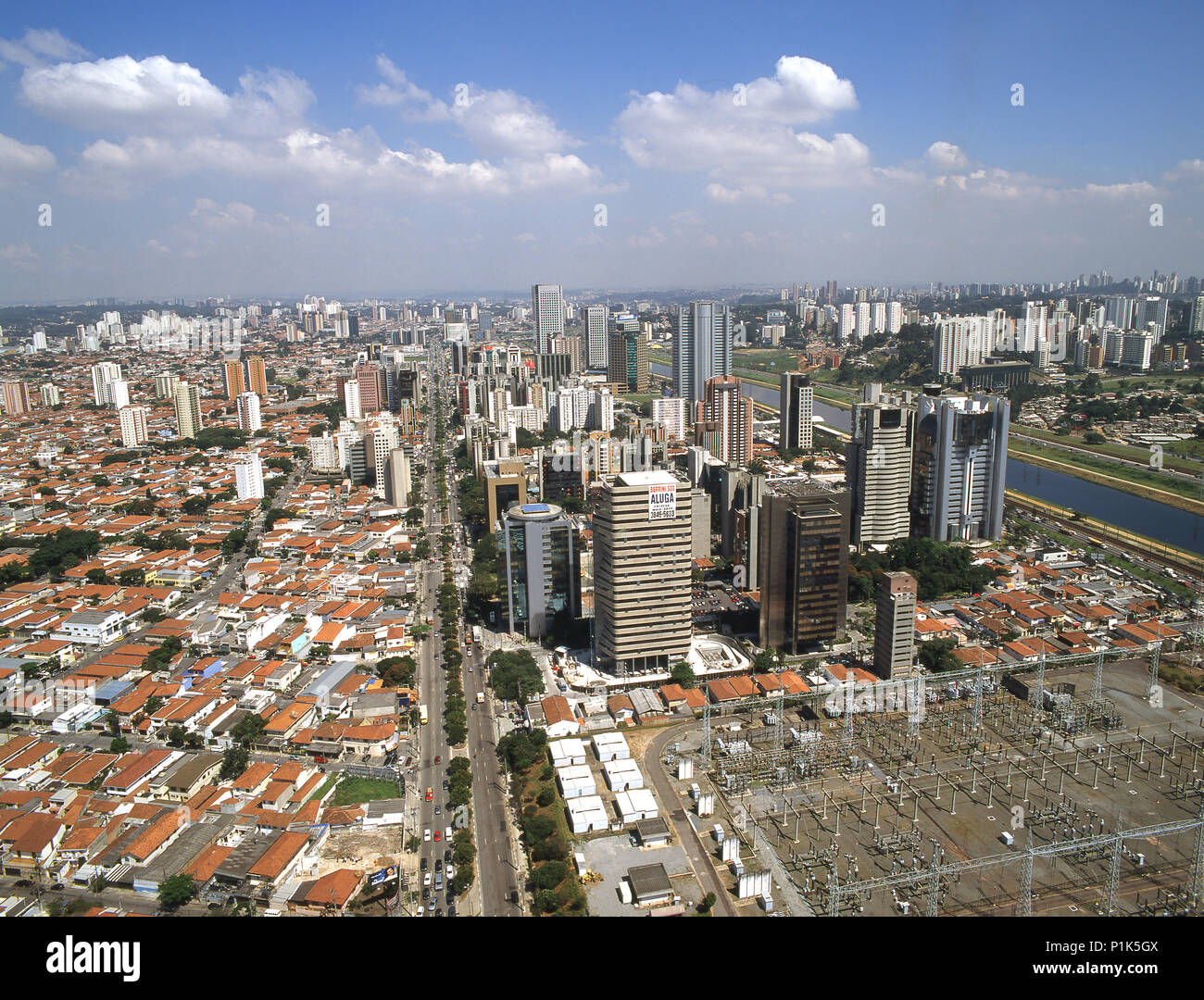 Aerial view, Avenue Engineer Luis Carlos Berrini, Brooklin Novo, Sao ...