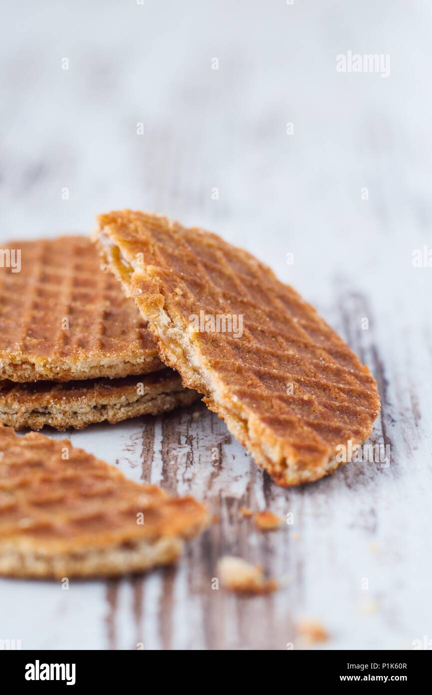 Food Image of dutch waffles with caramel Stock Photo - Alamy