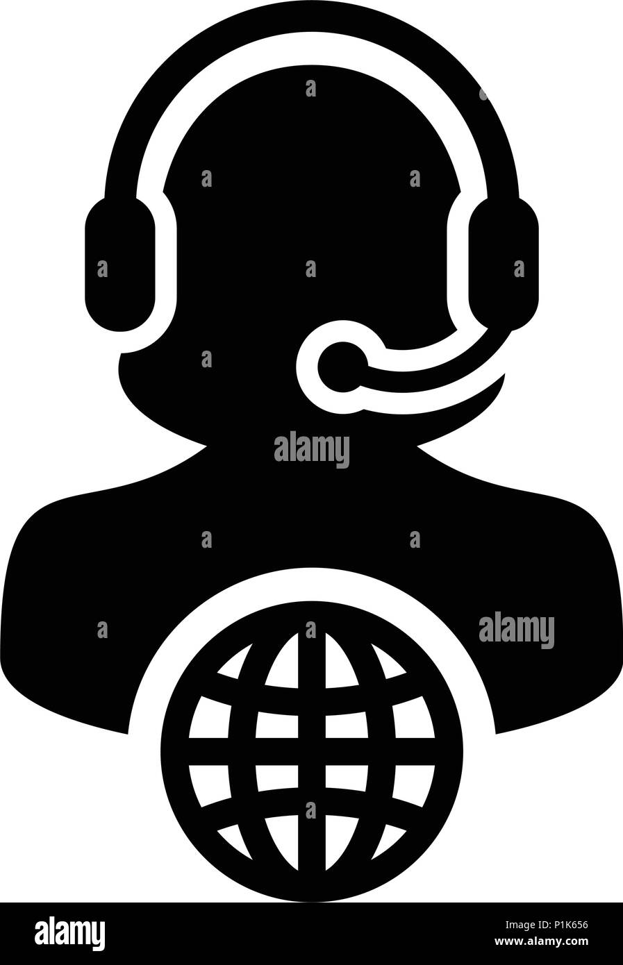 Service icon vector female customer care person profile symbol with ...