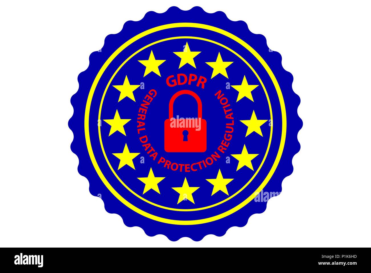 GDPR (General Data Protection Regulation) - sticker - vector - yellow ...