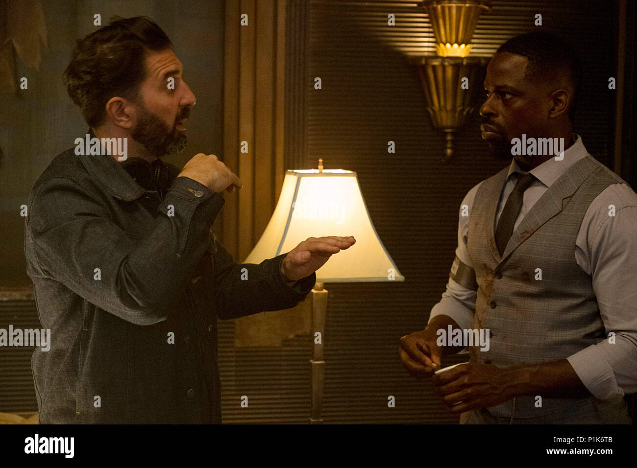 HOTEL ARTEMIS, from left: director Drew Pearce, Sterling K. Brown, on ...