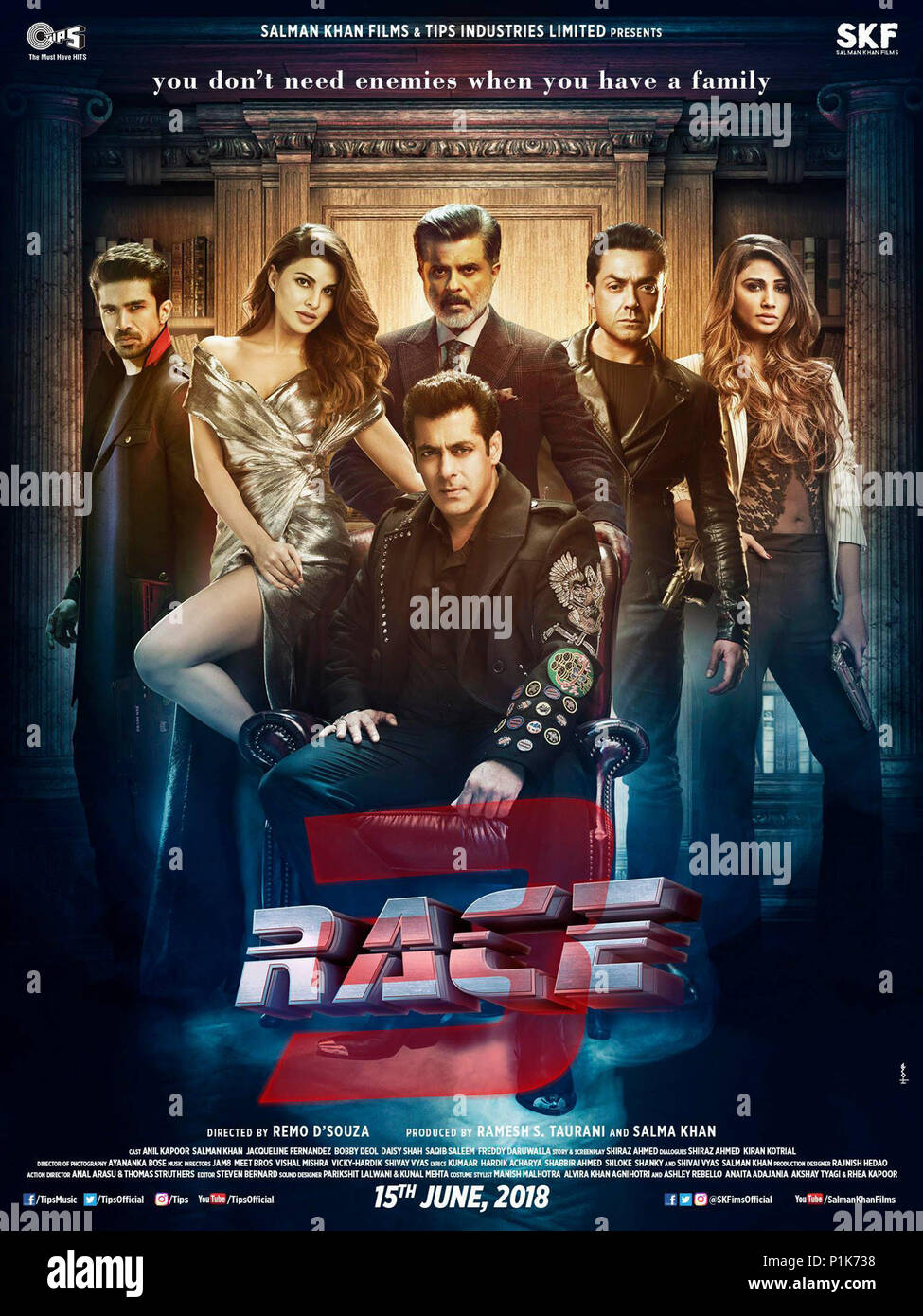 RACE 3, Indian poster, from left: Saqib Saleem, Jacqueline Fernandez ...