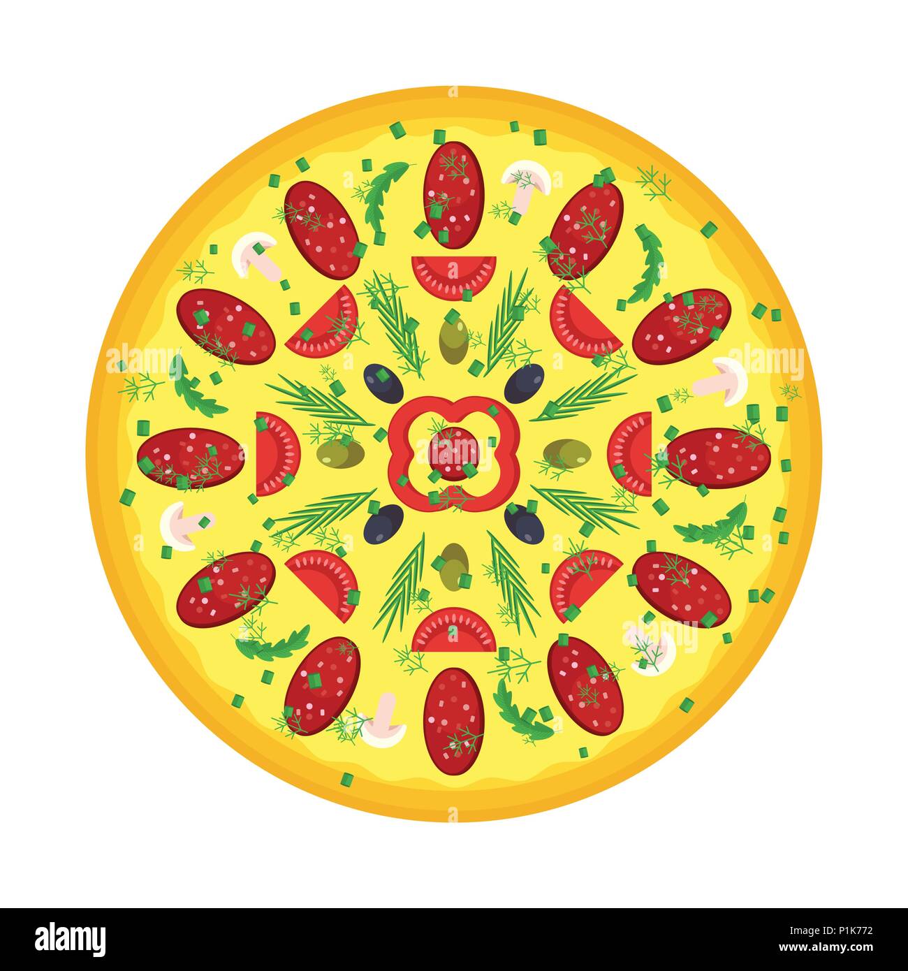 Cartoon italian pizza ingredients Stock Vector Images - Alamy
