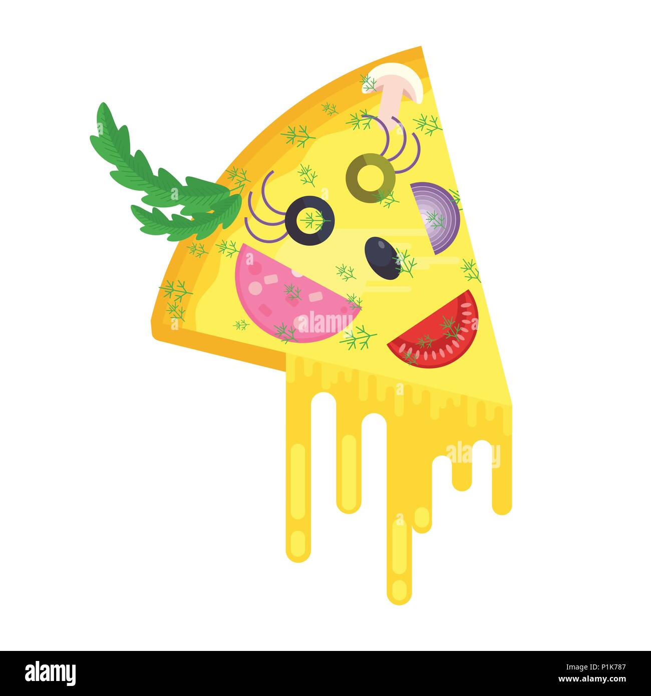 Piece of pizza cheerful character Stock Vector Image & Art - Alamy