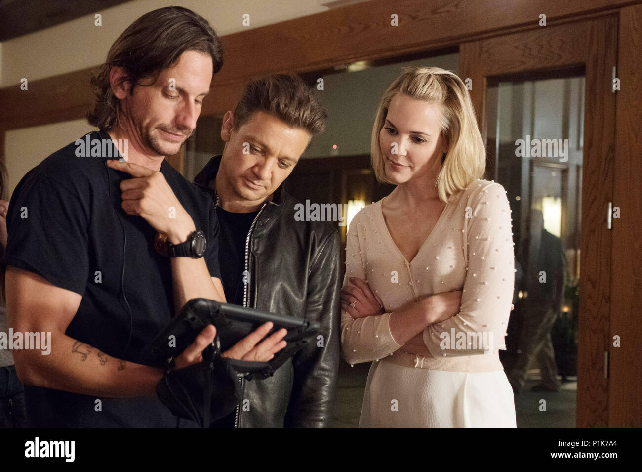 TAG, from left, director Jeff Tomsic, Jeremy Renner, Leslie Bibb, on ...