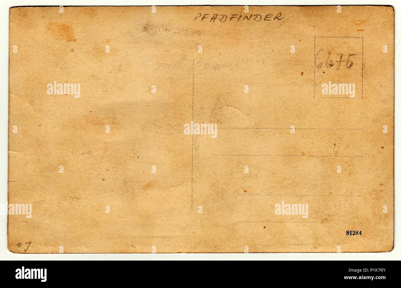 Back of a vintage photo - postcard. Rich stain and paper details. Can ...