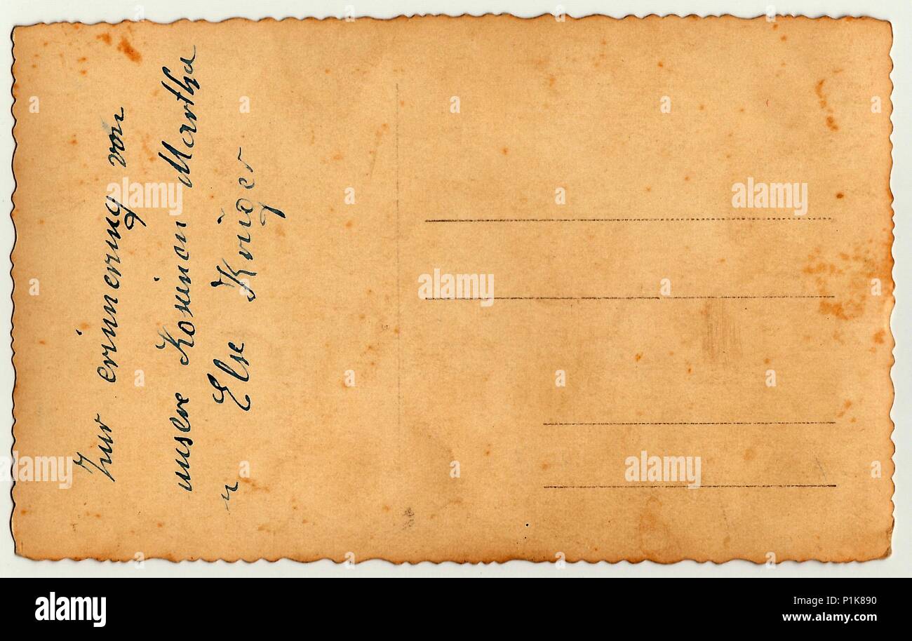 Back of a vintage photo - postcard. Rich stain and paper details. Can ...