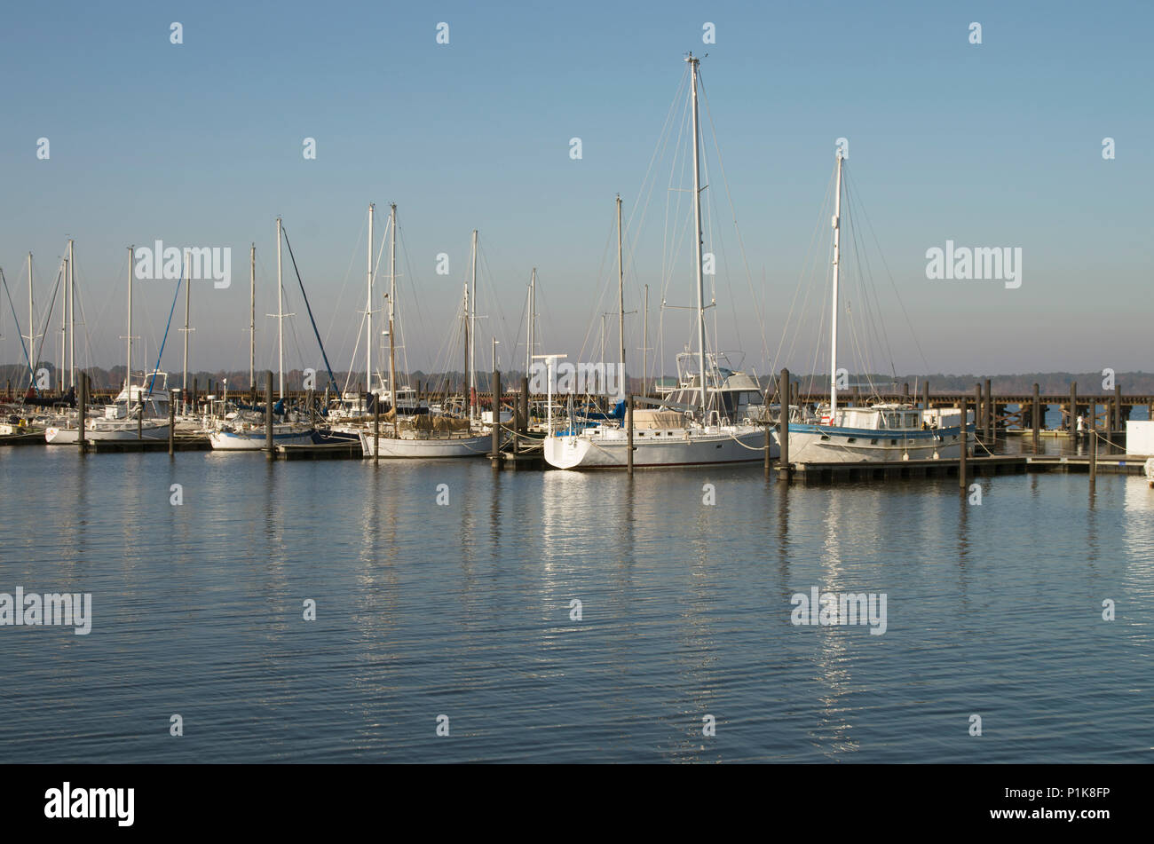 Boats are moored at the Bridgeton Marina on a sunny Sat. morning in ...