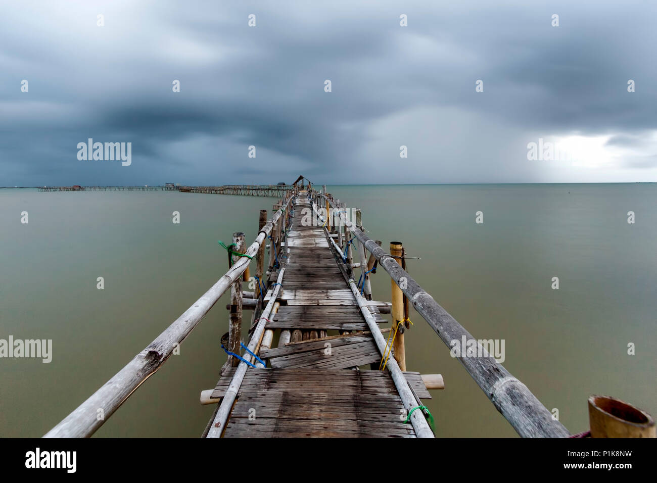 Bamboo bridge, Tanjung Kait, Banten, Java, Indonesia Stock Photo - Alamy