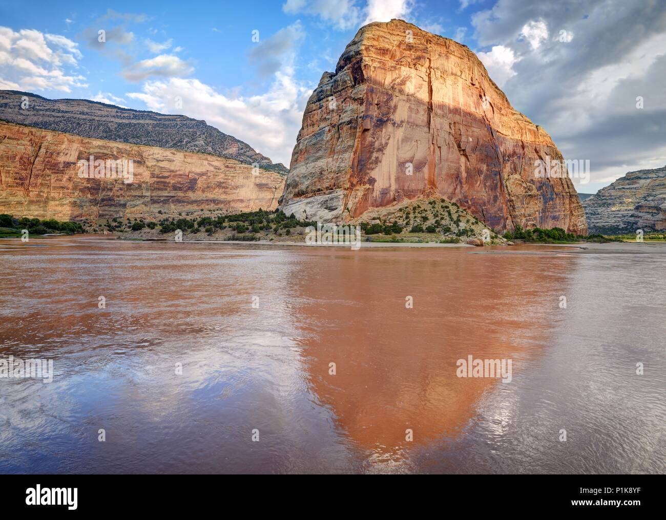 Steamboat Rock at sunrise, Dinosaur National Monument, Colorado, United ...