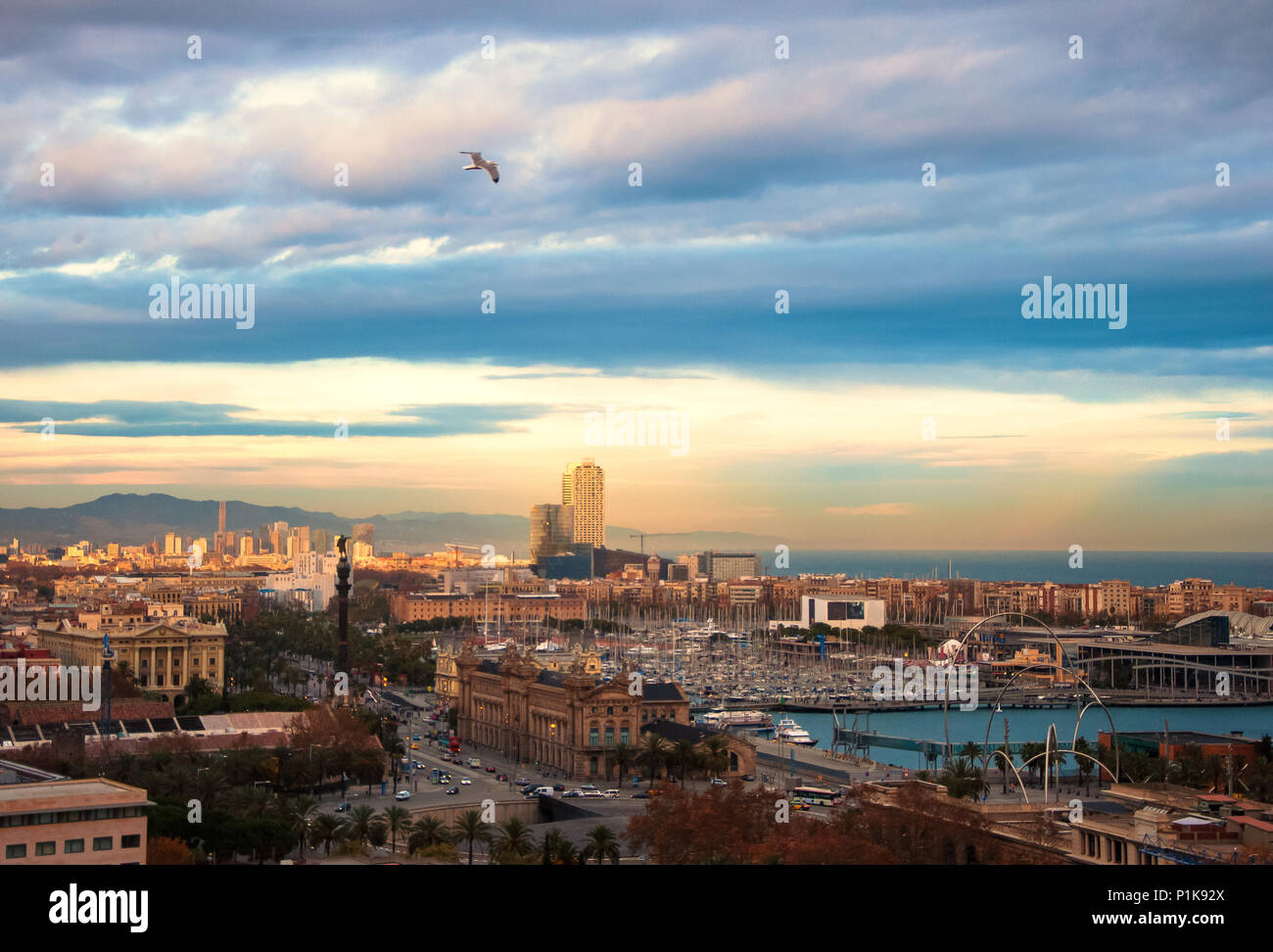 Barcelona cityscape skyline hi-res stock photography and images - Alamy