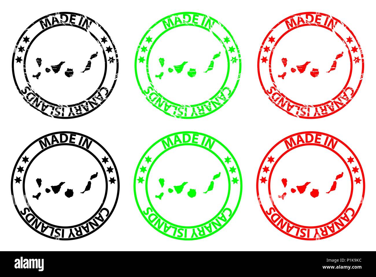 Made in Canary Islands - rubber stamp - vector, Canary Islands(Islas ...