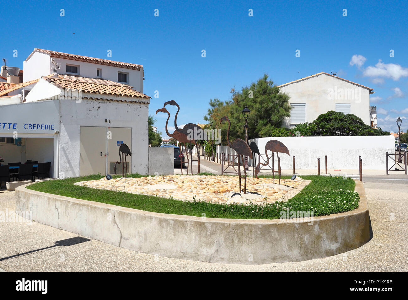 Flamingo Street sculptures Saint Maries de la Mer Stock Photo - Alamy