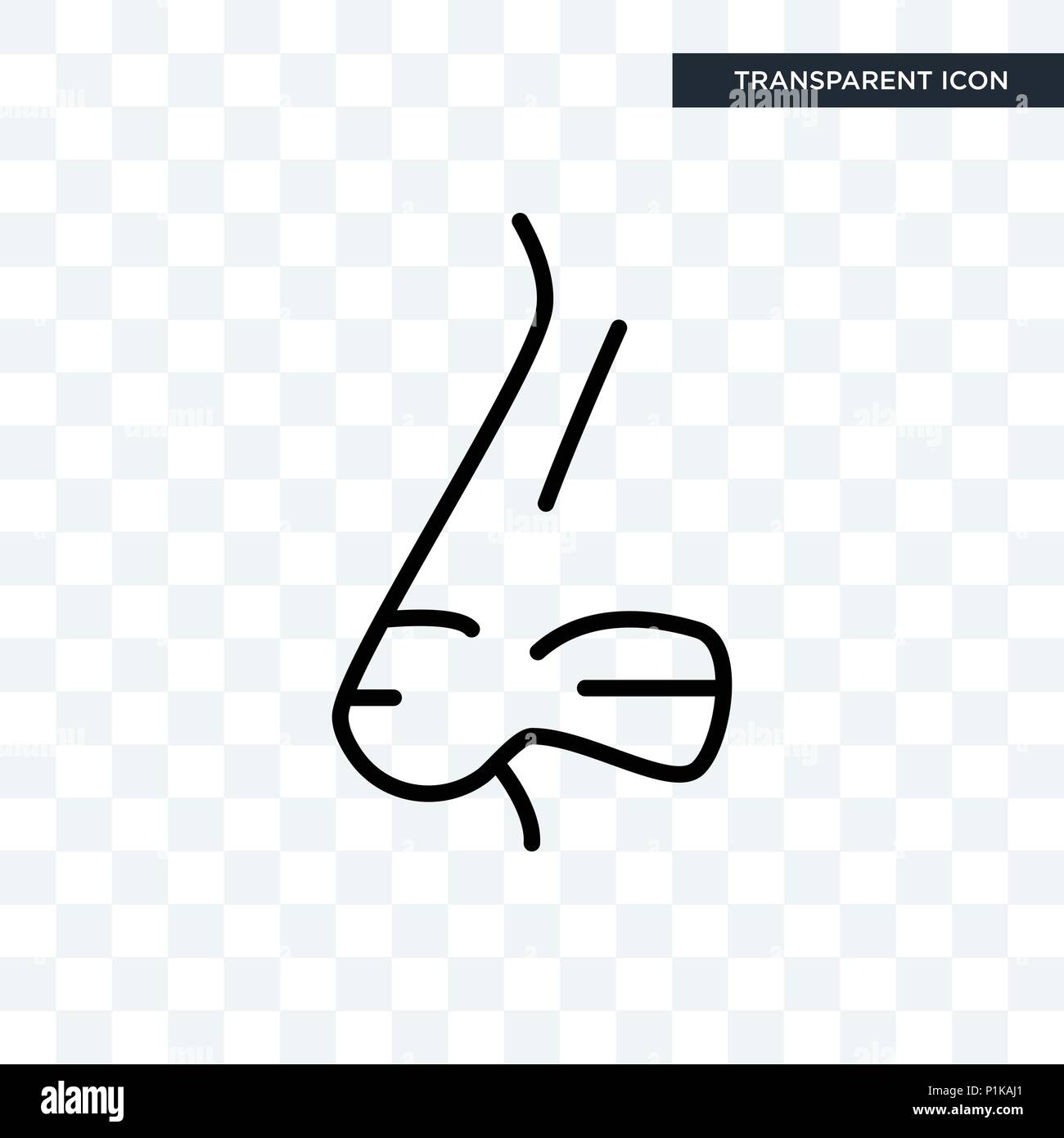 Nose Side View vector icon isolated on transparent background, Nose ...