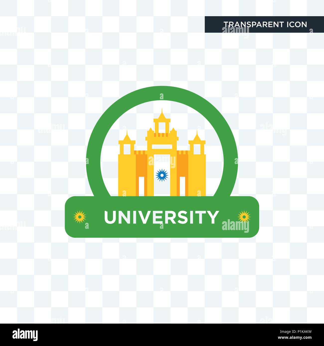 university vector icon isolated on transparent background, university ...