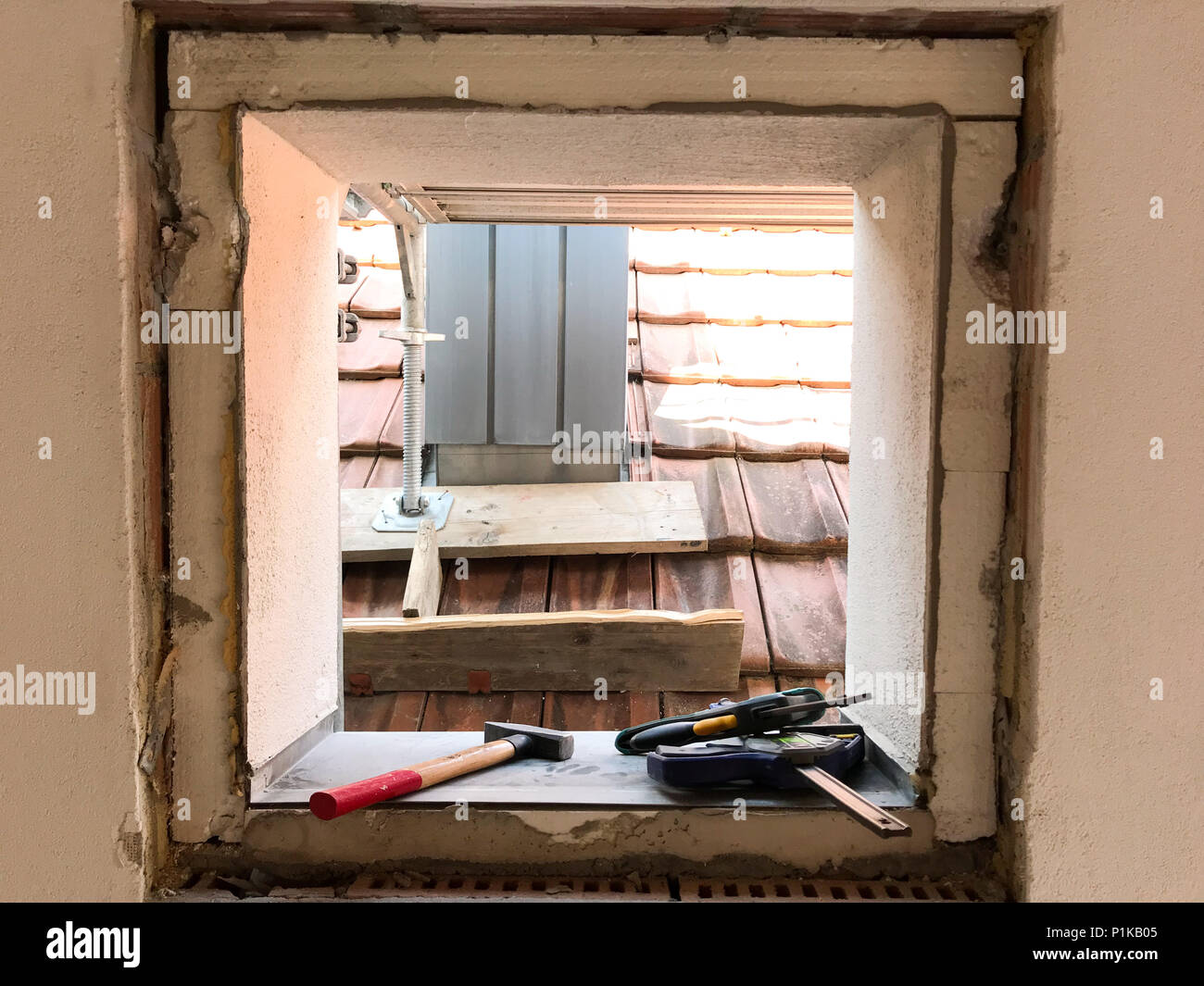 renovation work in an old house and replacing windows Stock Photo - Alamy
