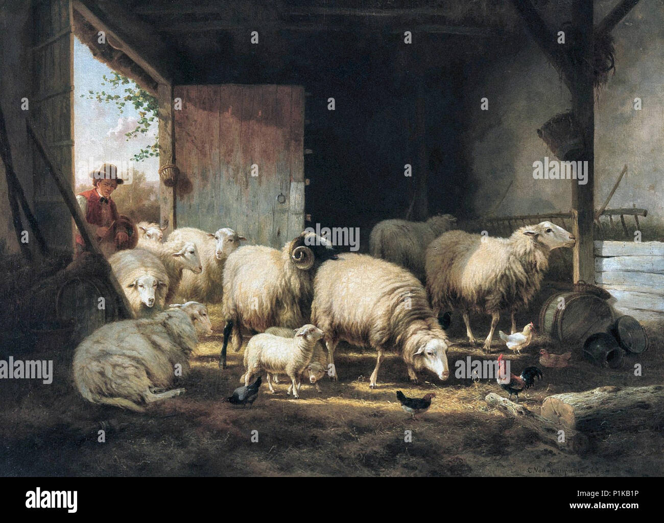 Leemputten Cornelis Van - in De Schapenstal Stock Photo - Alamy