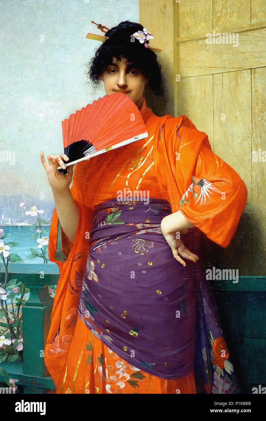 Lefebvre Jules Joseph - Japonaise (the Language of the Fan Stock Photo ...