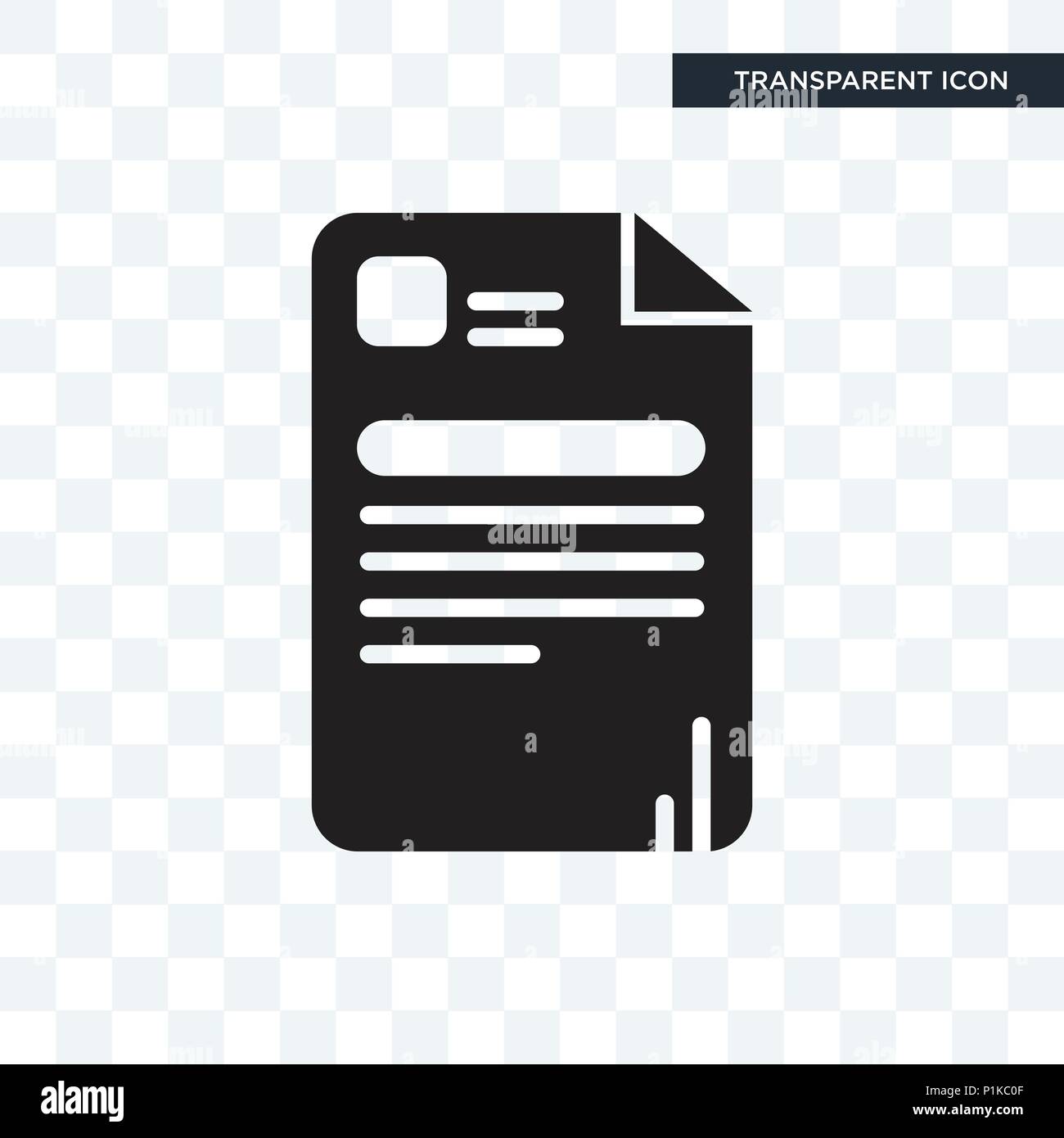 File vector icon isolated on transparent background, File logo concept ...