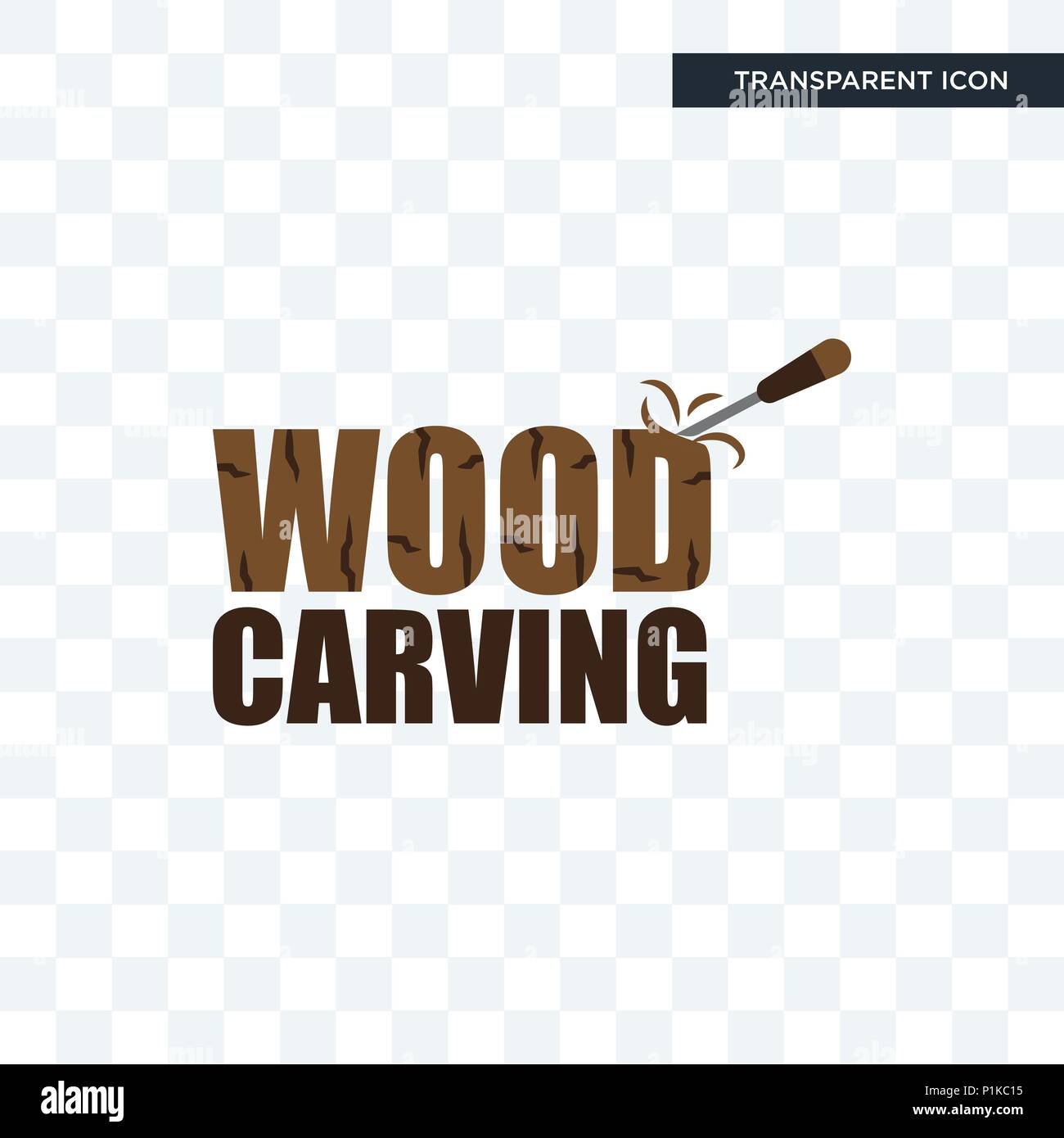 wood carving vector icon isolated on transparent background, wood ...
