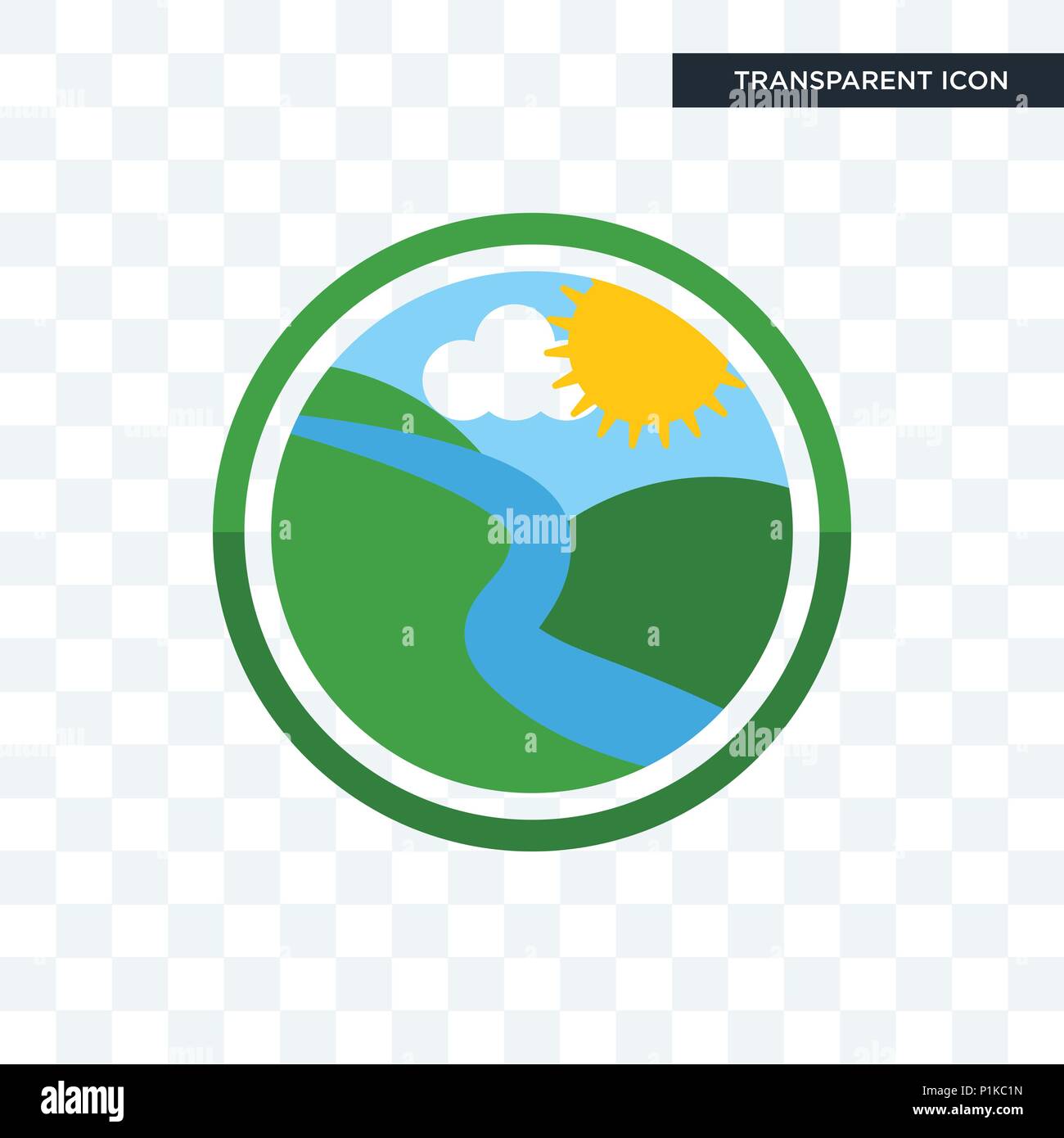 creek vector icon isolated on transparent background, creek logo ...