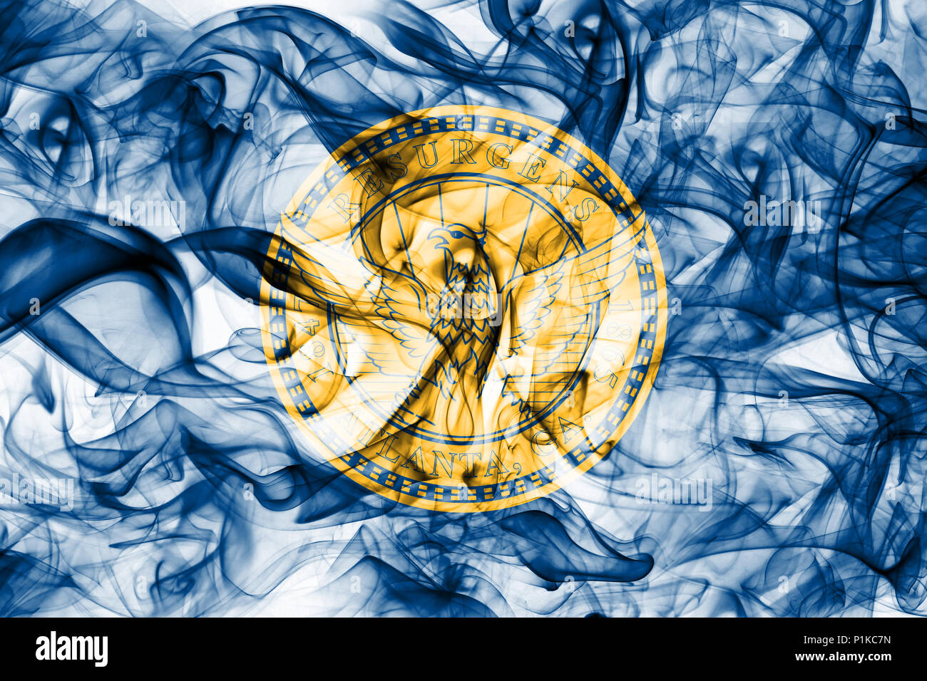 Atlanta city smoke flag, Georgia State, United States Of America Stock ...