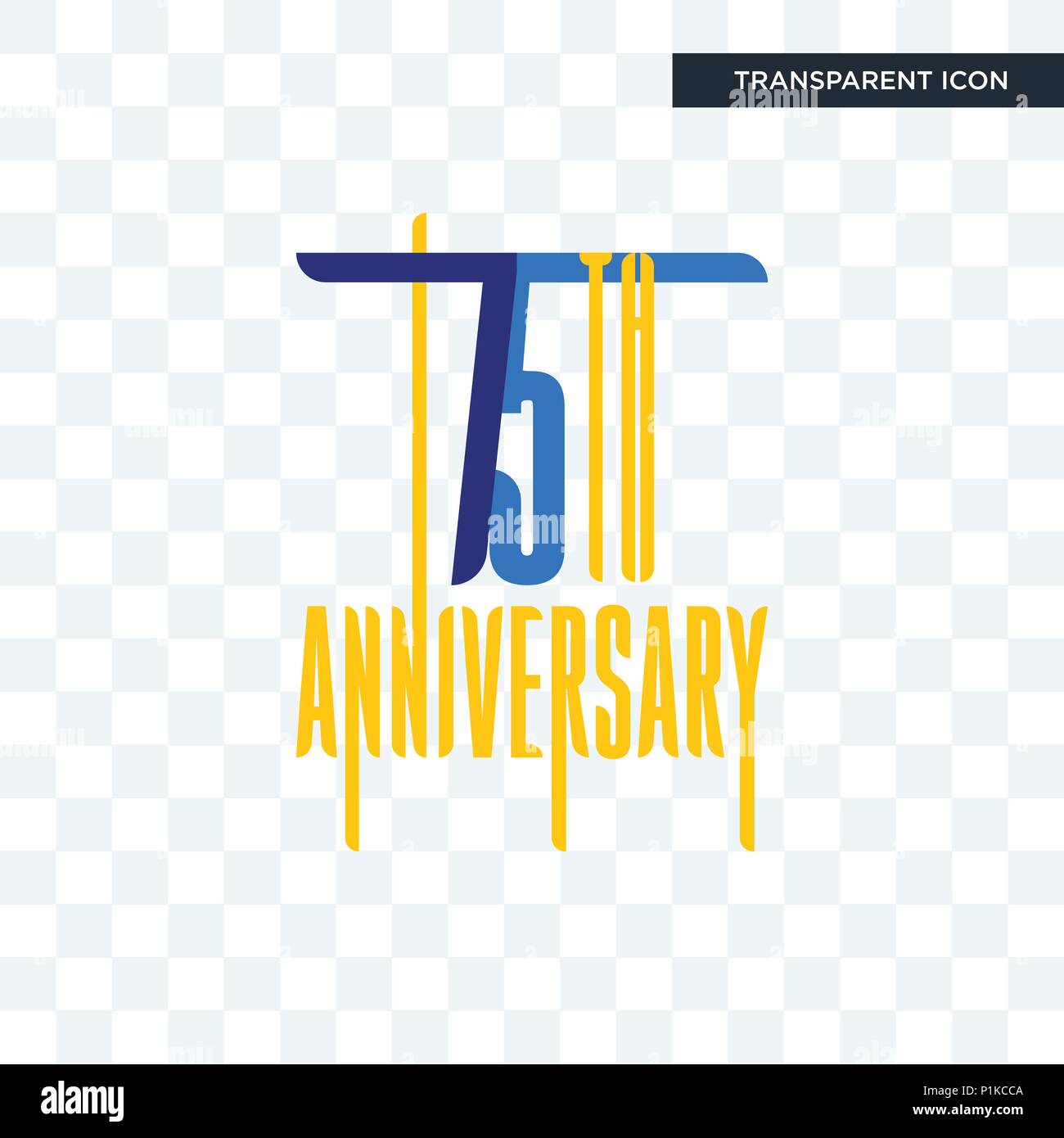 75th anniversary vector icon isolated on transparent background, 75th ...