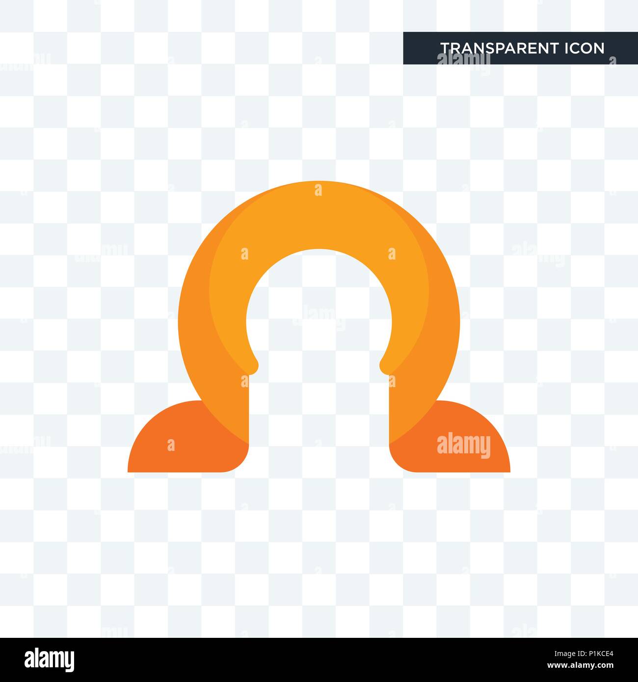 omega vector icon isolated on transparent background, omega logo ...
