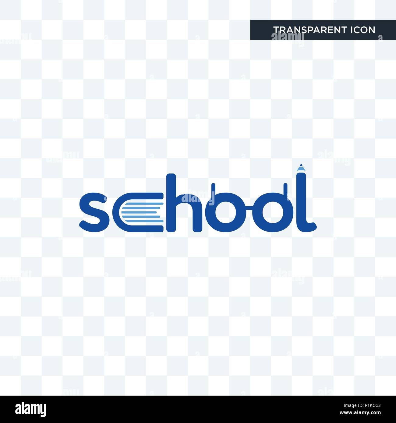 school vector icon isolated on transparent background, school logo ...