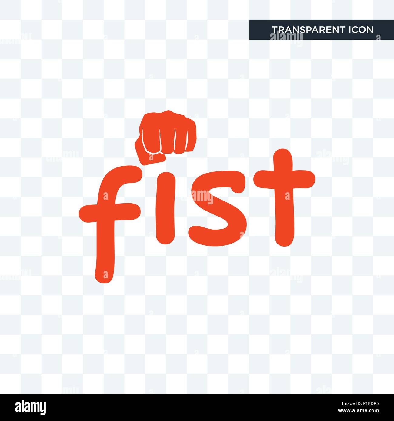 fist vector icon isolated on transparent background, fist logo concept ...