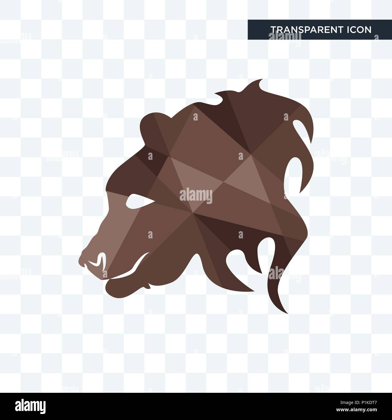 bear profile vector icon isolated on transparent background, bear ...