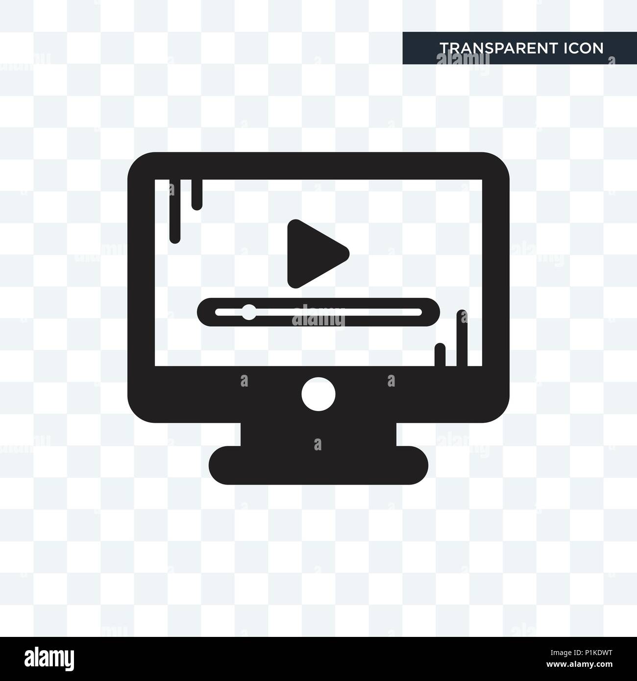 Video player vector icon isolated on transparent background, Video ...