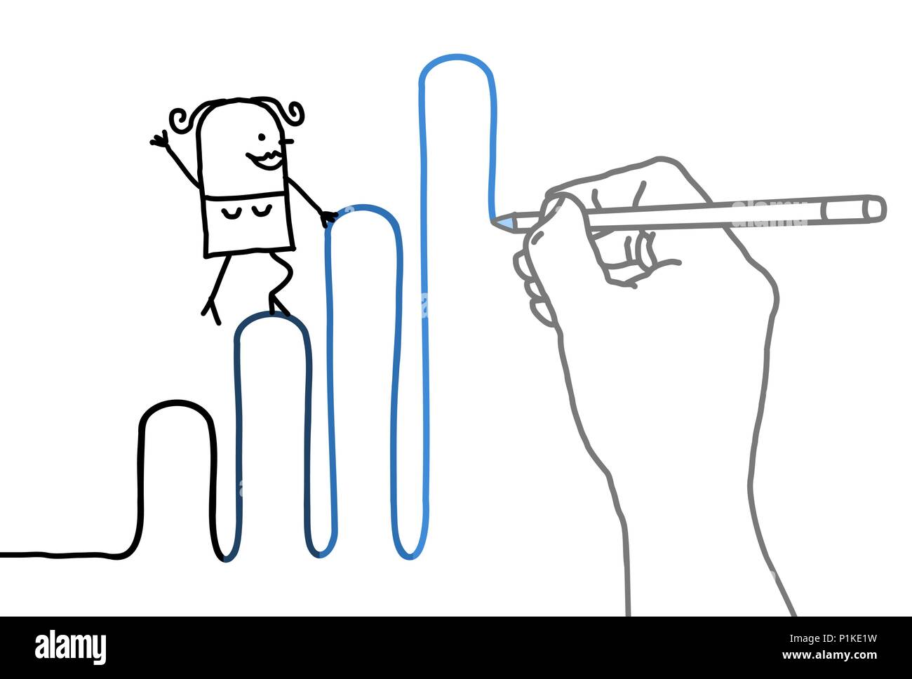 Female hand pencil drawing Stock Vector Images - Alamy