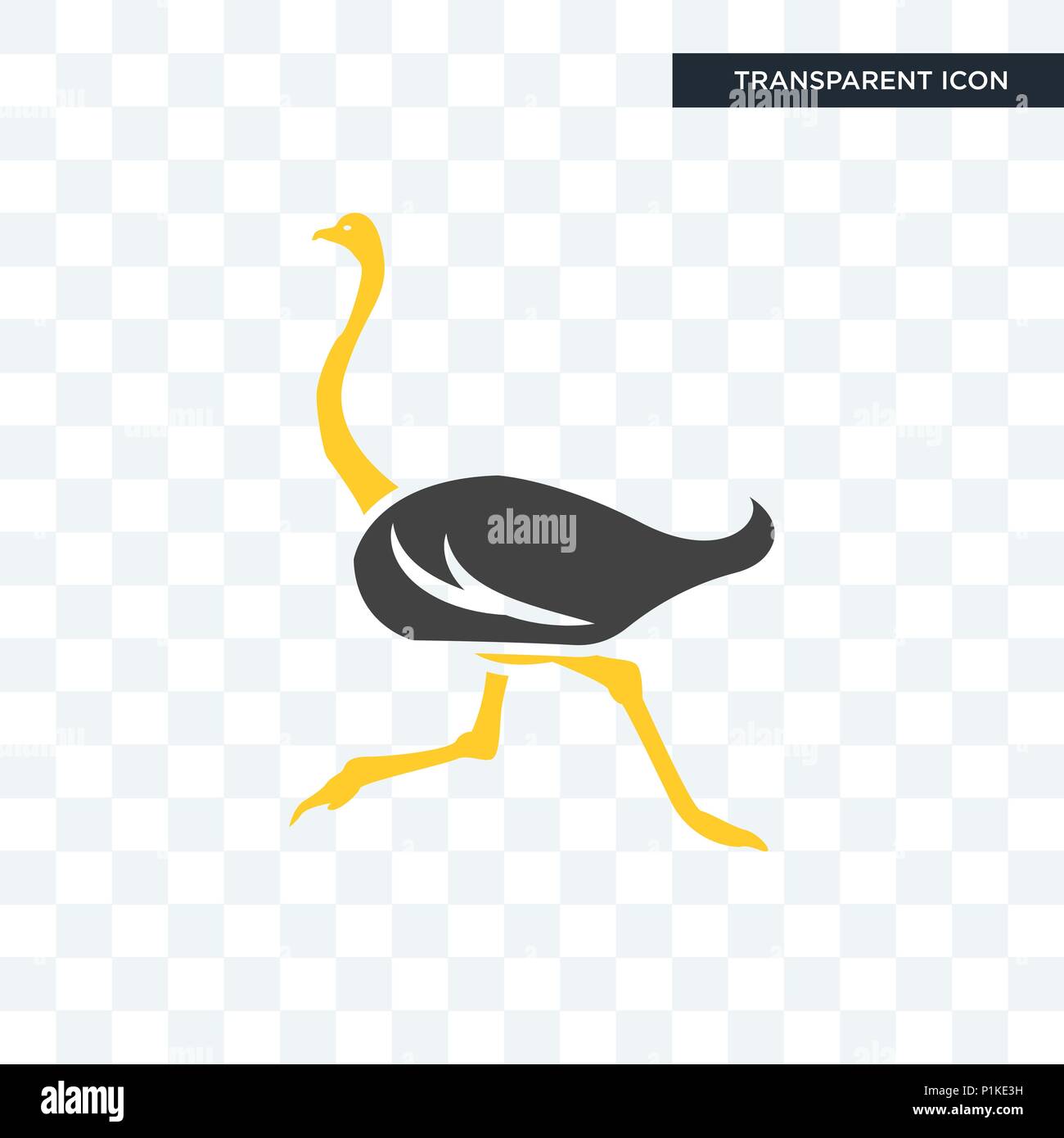 ostrich vector icon isolated on transparent background, ostrich logo ...