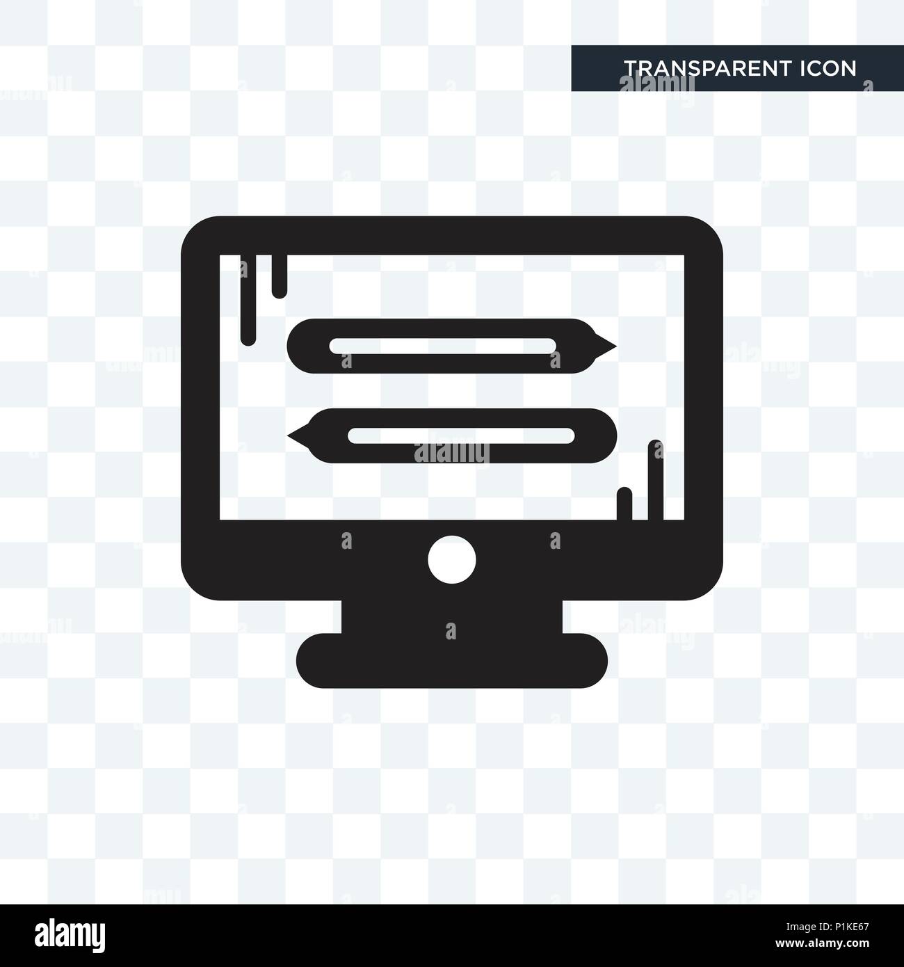 Monitor vector icon isolated on transparent background, Monitor logo ...