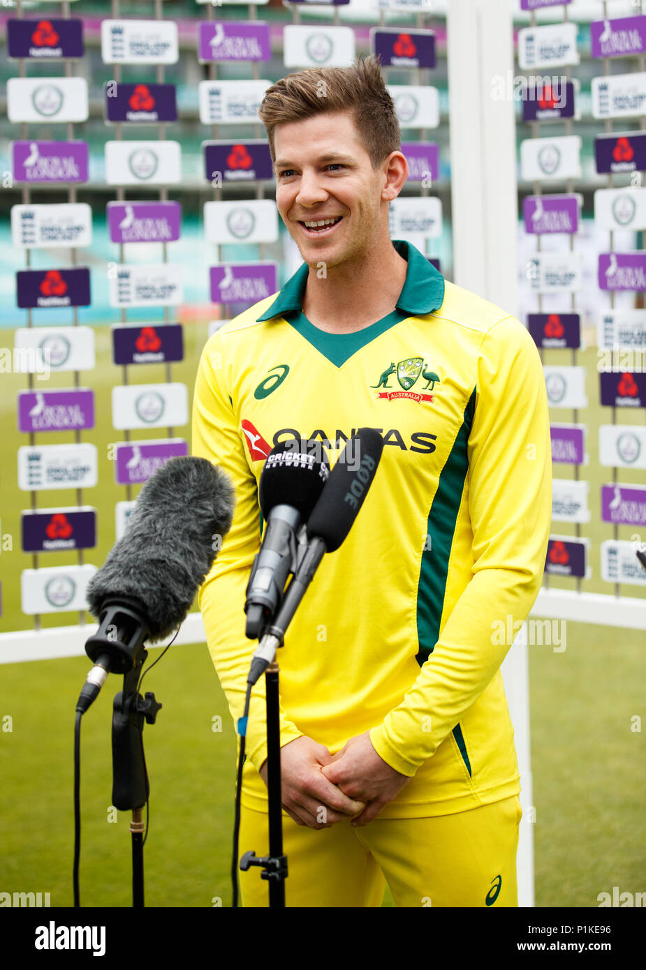 Australia's Tim Paine chats with the media at The Kia Oval, London ...