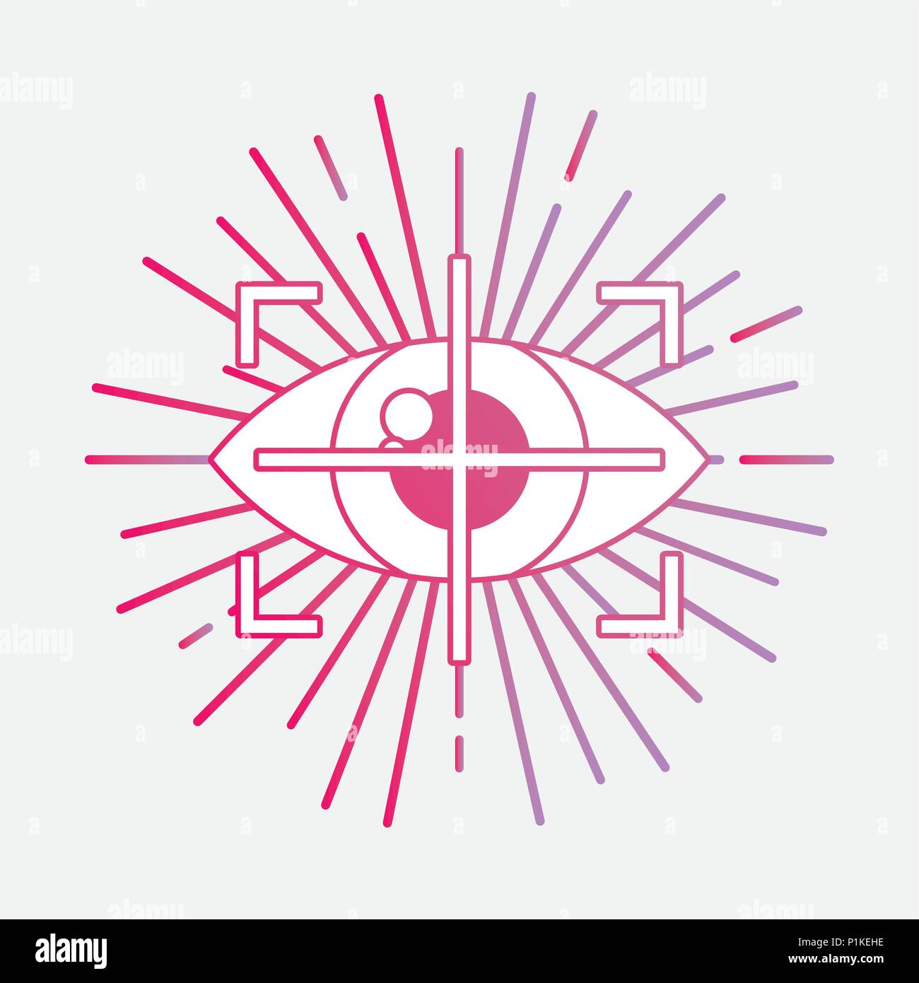 eye tracking symbol over white background, colorful line design. vector ...