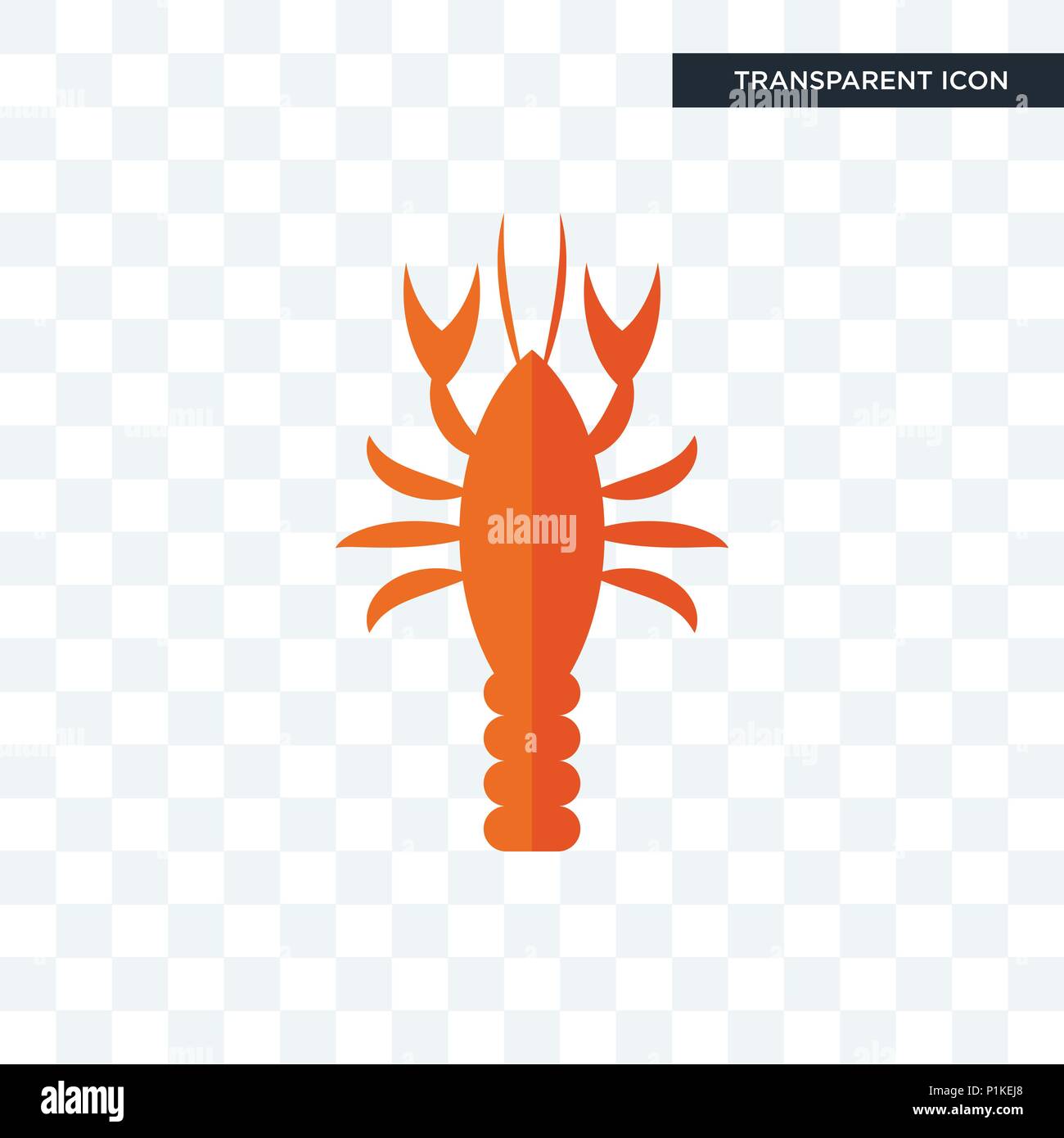crawfish vector icon isolated on transparent background, crawfish logo ...