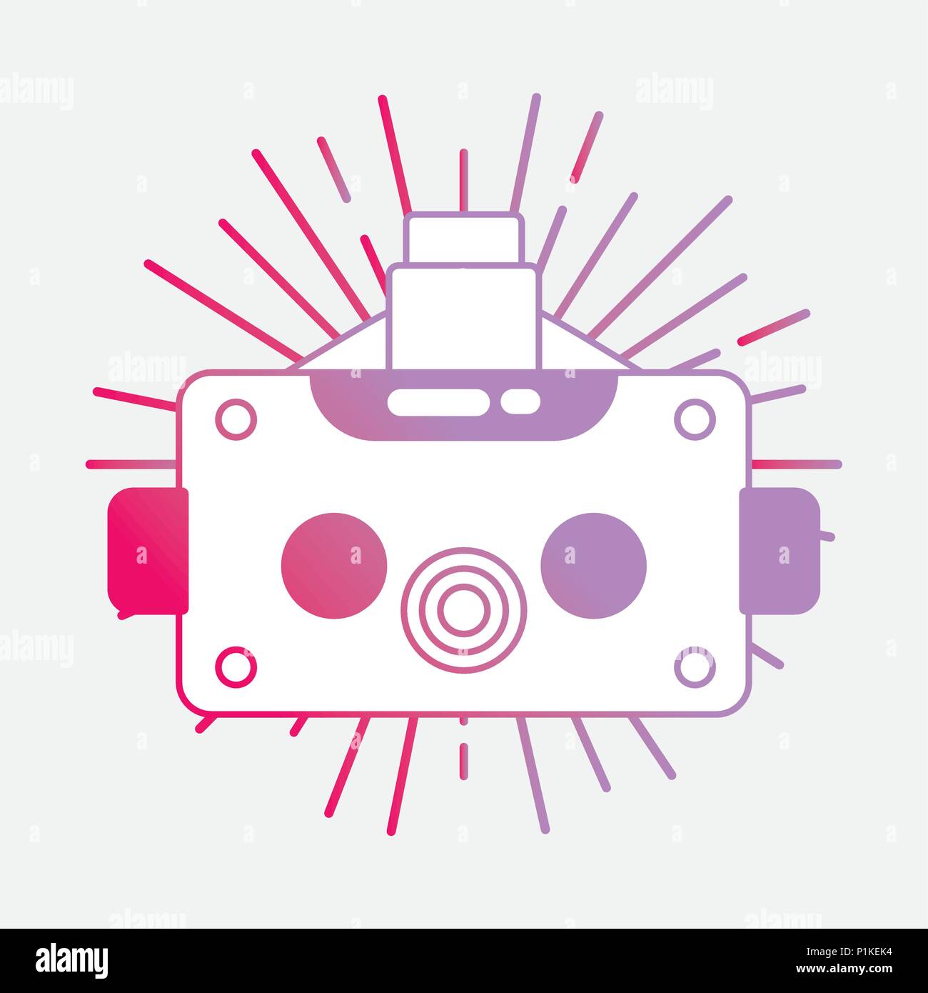 vr headset icon over white background, colorful line design. vector ...
