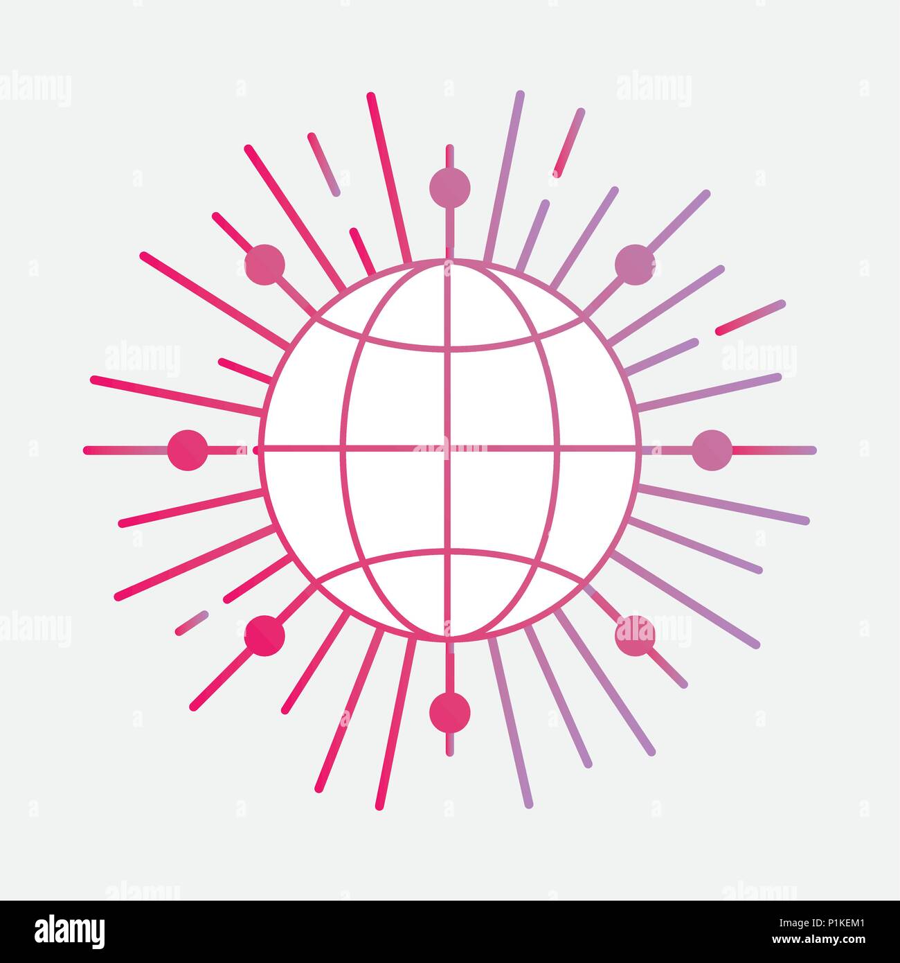 interactivity symbol over white background, colorful line design ...